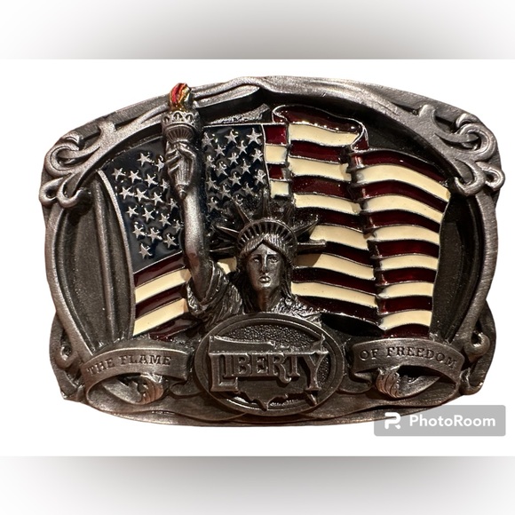 Bergamot Brass Works | Accessories | Vtg 986 Bergamot Brass Works Made In Usa Lady Liberty Belt ...